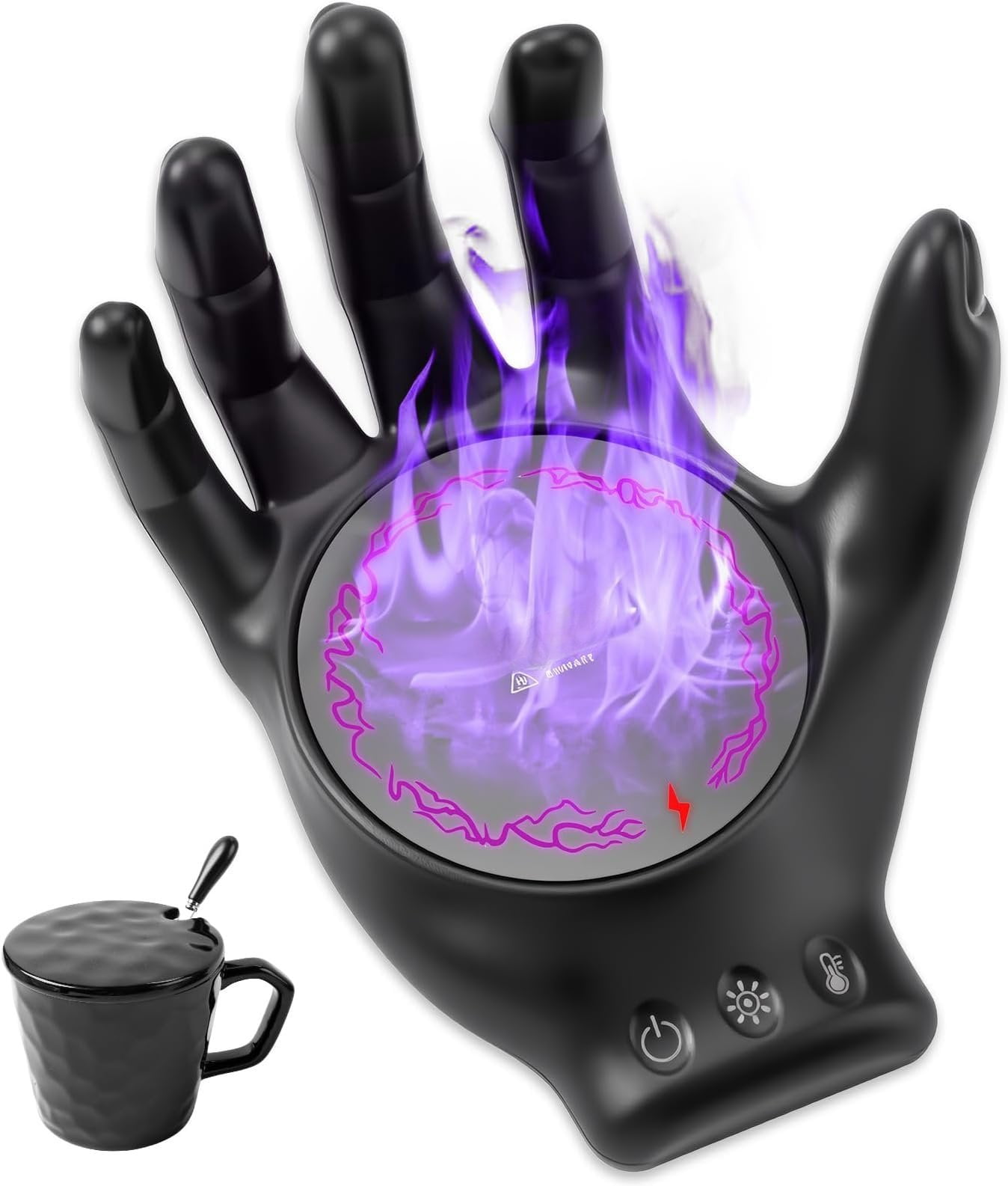 Devil's Hand Heating Mug Warmer & Mug Set - 3 Temp Settings & 8H Timer ...
