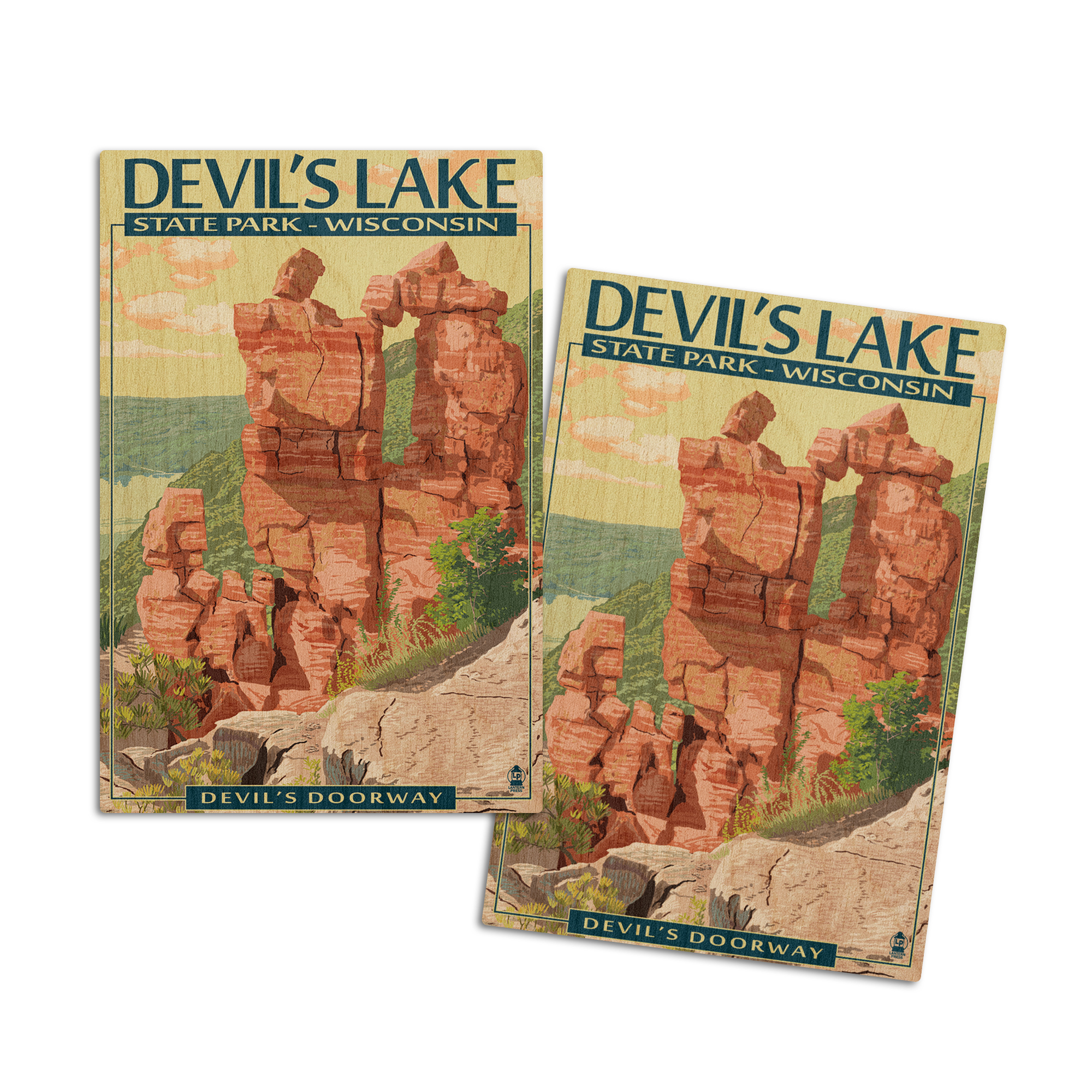 Devil's Lake Park, Wisconsin, Devil's Doorway (4x6 Birch Wood Postcards ...