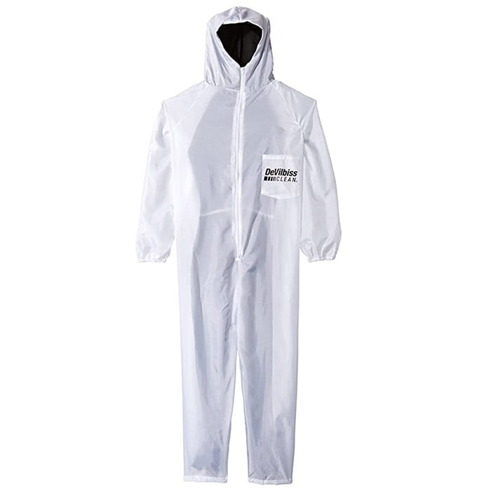 DeVilbiss CLEAN 803596 Reusable Paint Suit with Hood, Medium, White ...