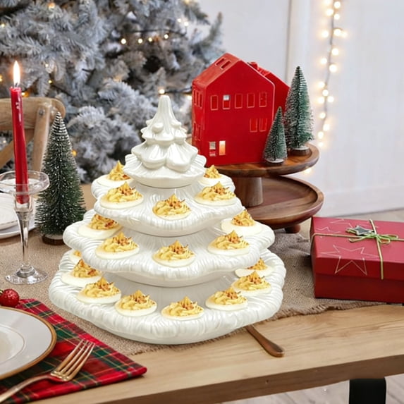 Deviled Egg Christmas Tree, Ceramic Christmas Tree Deviled Egg Platter ...
