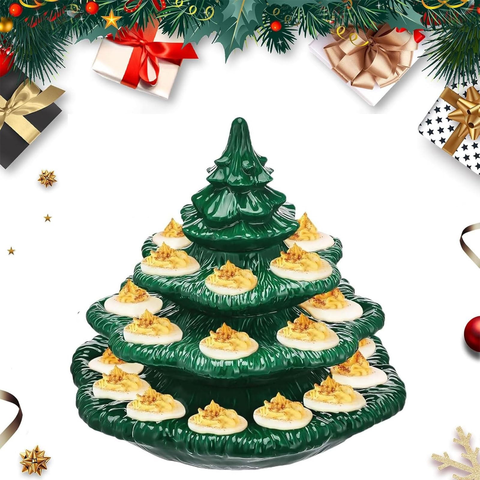 Deviled Egg Christmas Tree, Christmas Trees Deviled Egg Platter Holds ...
