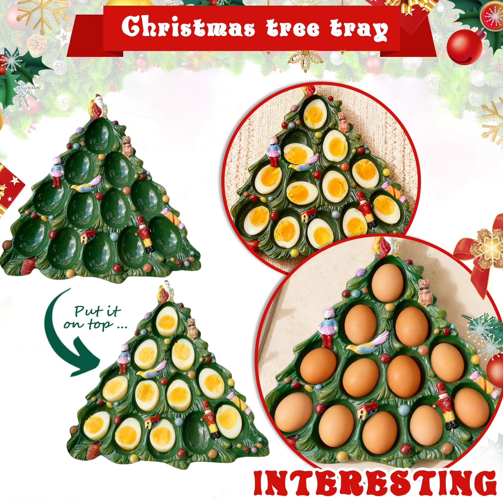 Deviled Egg Christmas Tree,Creative Christmas Tree Deviled Egg Holder ...