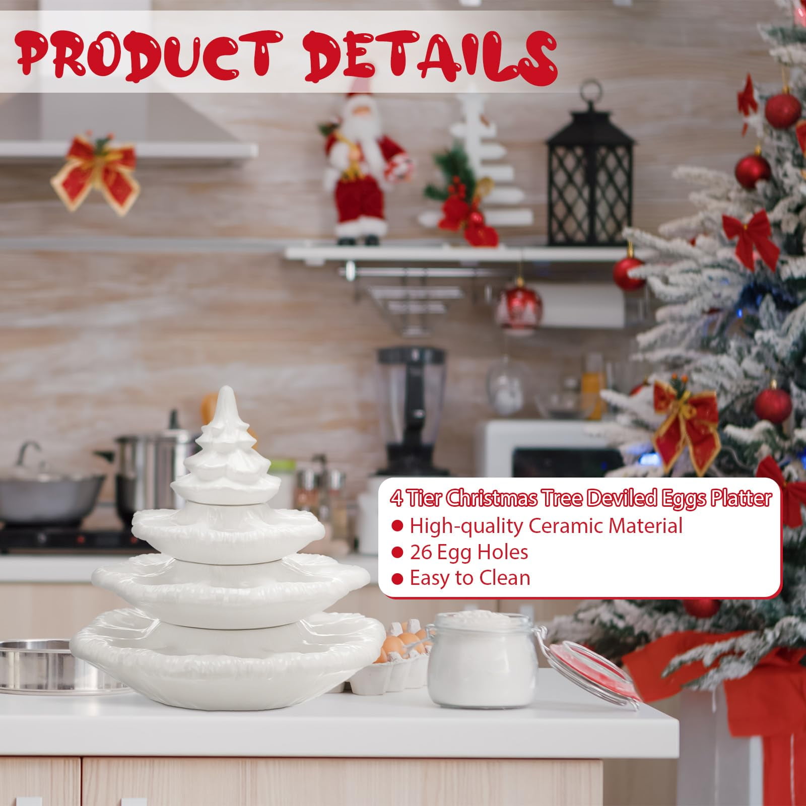 Deviled Egg Christmas Tree, Stackable X-Mas Plant-Shaped Eggs Holder ...