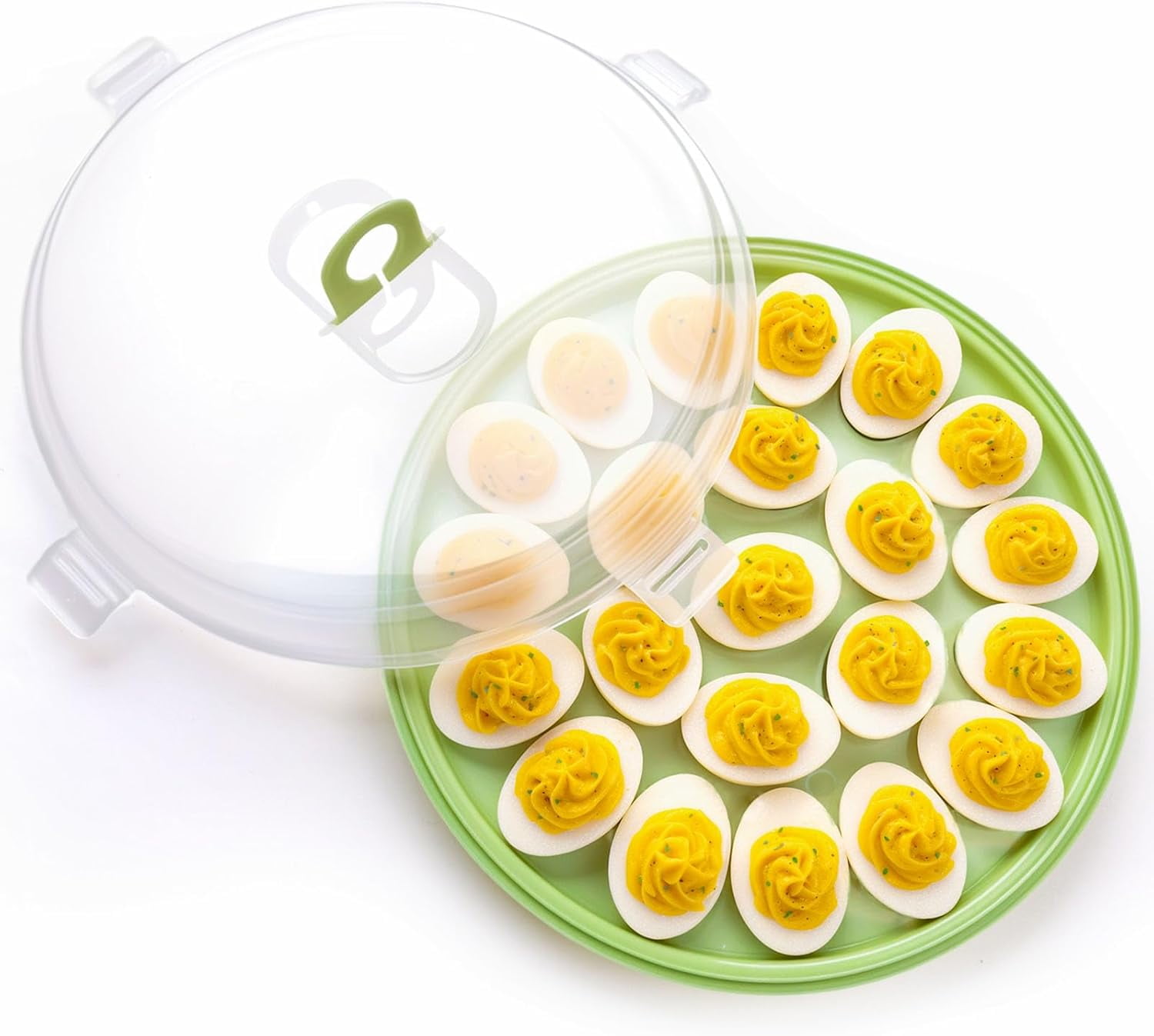 Deviled Egg Container with Lid, Deviled Egg Tray with 22 Slots for ...