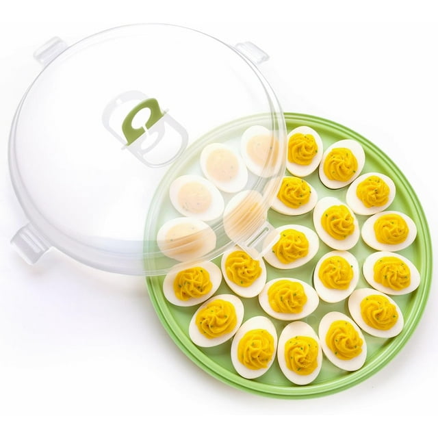 Deviled Egg Container with Lid, Deviled Egg Tray with 22 Slots for ...