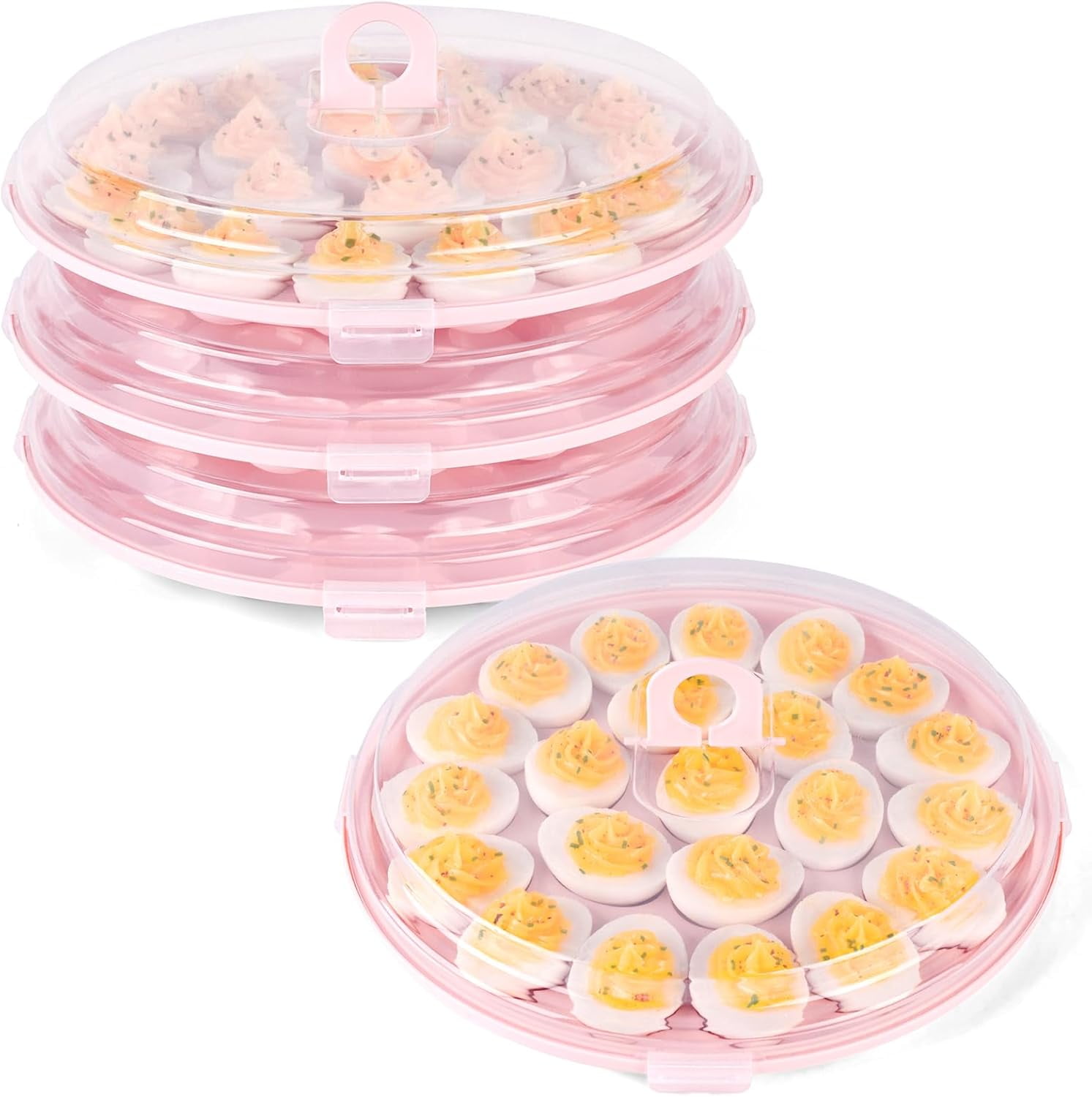 Deviled Egg Container with Lid, Deviled Egg Tray with 22 Slots for ...