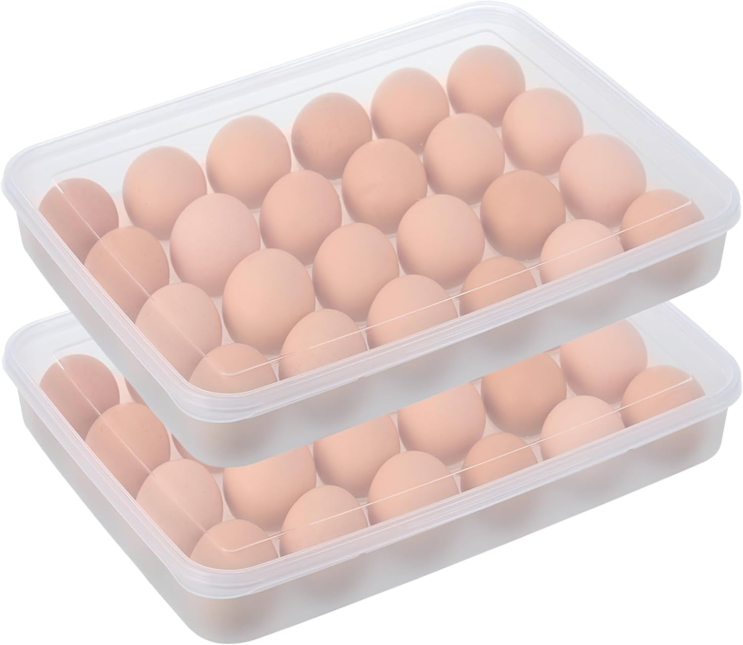 Deviled Egg Containers with Lid, (Set of 2),Stackable Plastic Egg ...