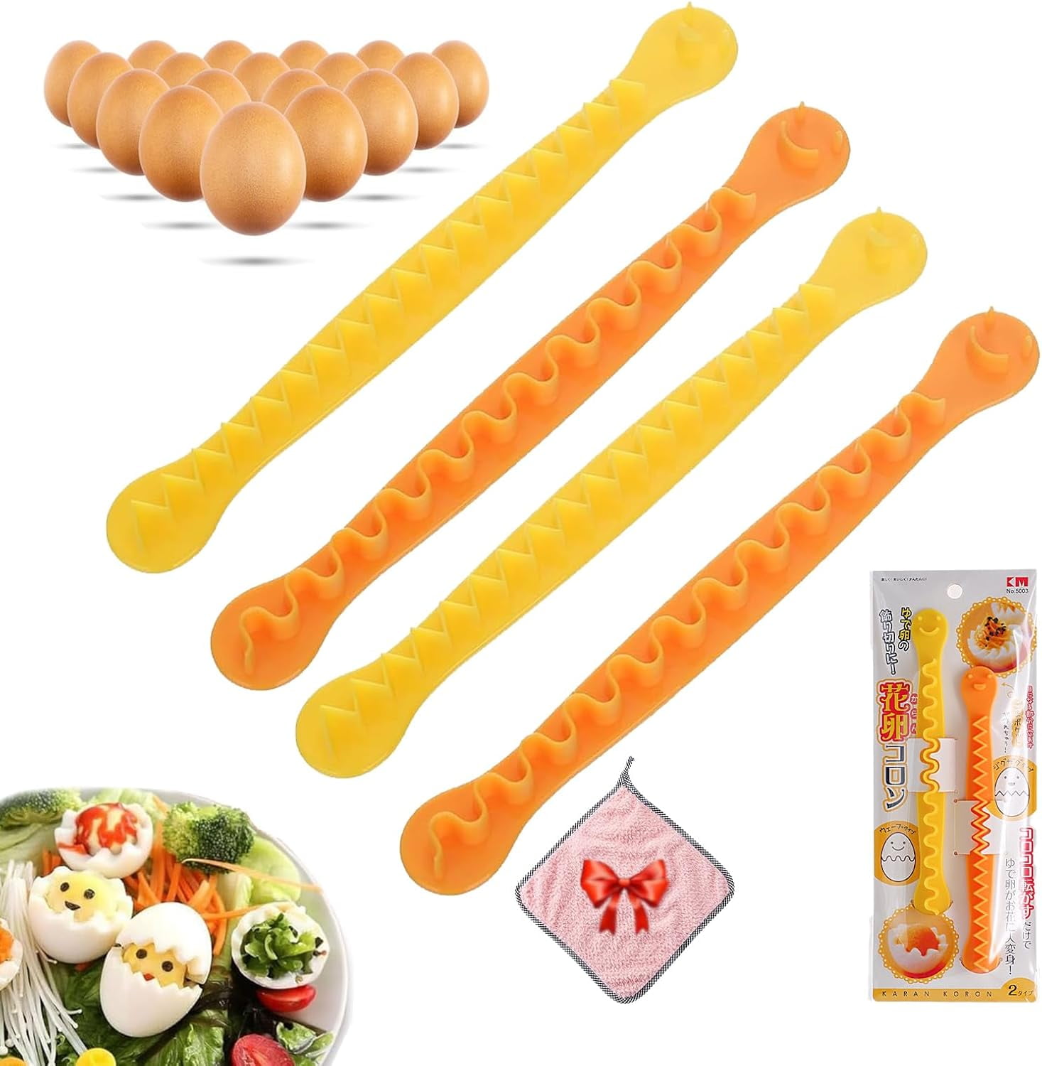 Deviled Egg Cutter in Half, Wave Shaped Egg Cutter for Hard Boiled Eggs ...