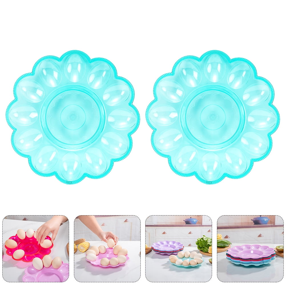 Deviled Egg Platter Tray, 4Pcs Egg Holder Dish Flats Egg Cup Chicken ...
