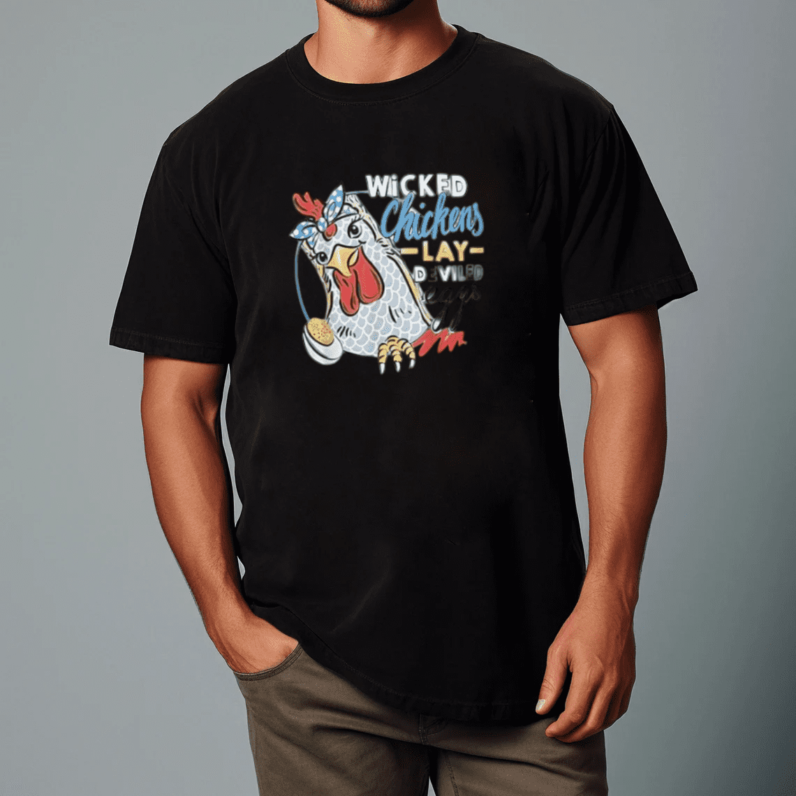 Deviled Eggs Chicken Humor Graphic for Poultry Fans Unisex T-Shirt, for ...