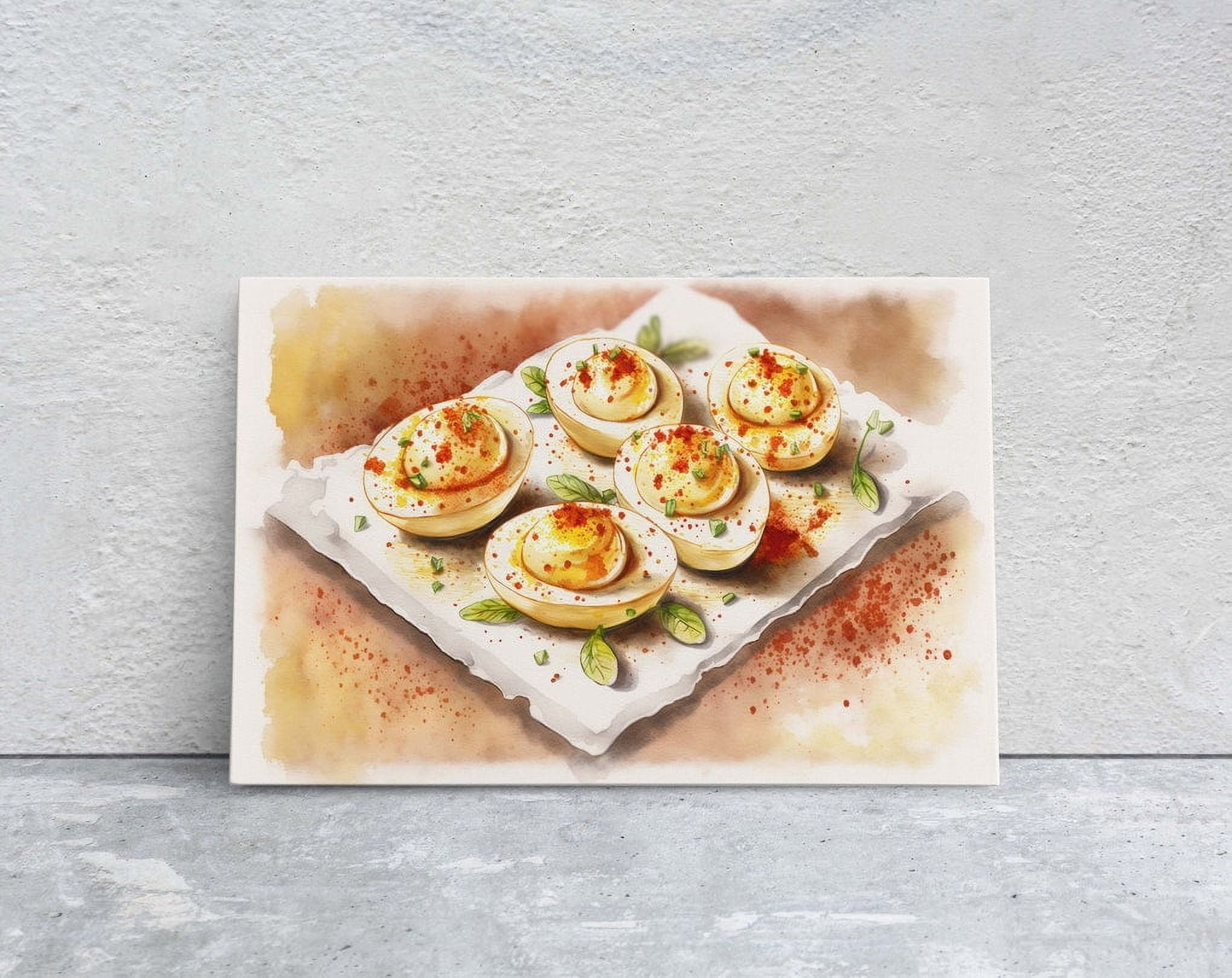 Deviled Eggs, Kitchen Decor, Watercolor Art,, Dining Room Art, Food ...