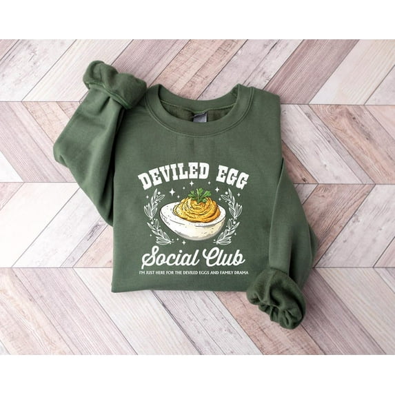 Deviled Eggs Social Club Sweatshirt, Funny Thanksgiving Sweatshirt ...