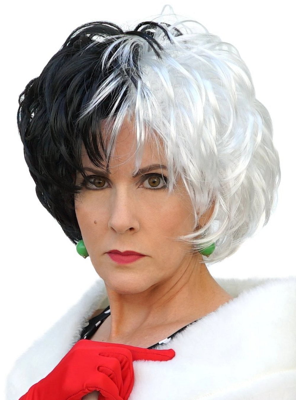 Halloween Devilish Black & White Diva Wig, Costume Accessory for Adults ...