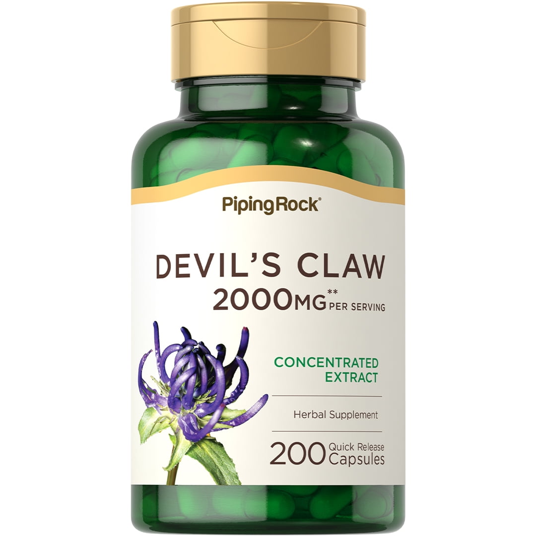 Piping Rock Devils Claw Capsules, 2000mg, 200 Count, Herbal Supplement ...