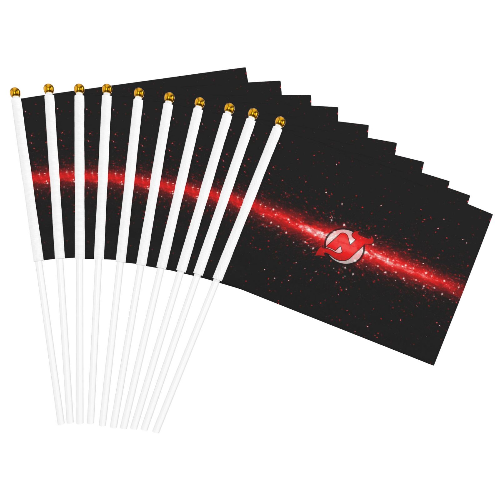 Devils Hockey Team Bulk Cheer Flag Set, 5.5x8.2 Inch Hand Waved Flags ...