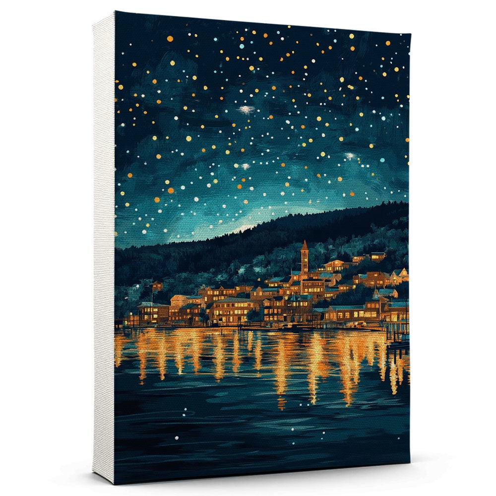 Devils Lake Travel Starry Night Canvas Print, Wisconsin Canvas Wall art ...