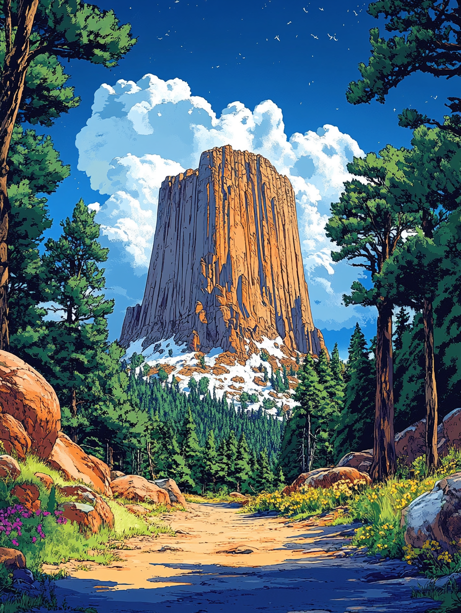 Devils Tower National Monument Landscape Canvas Print/Wall Art，Suitable ...