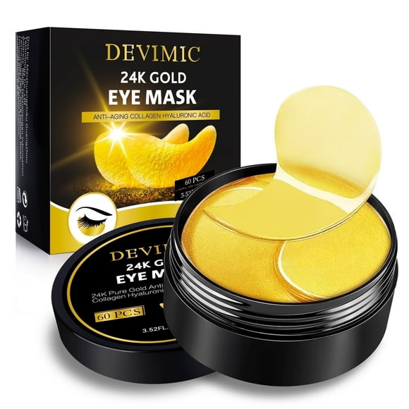 Devimic Golden Eye Mask, 30 Pairs Under Eye Masks for Dark Circles and ...