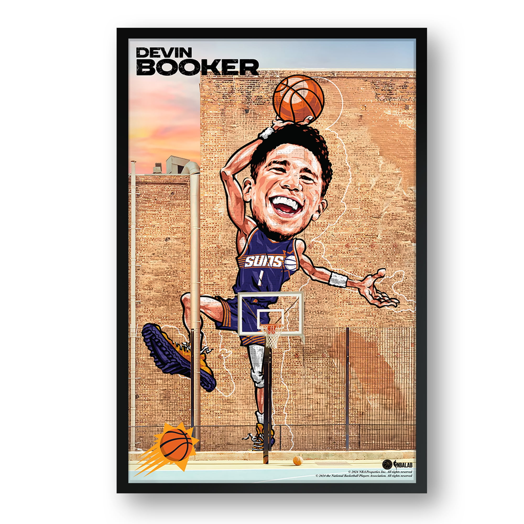 Devin Booker Phoenix Suns Framed 14" x 20" Player Caricature Art ...