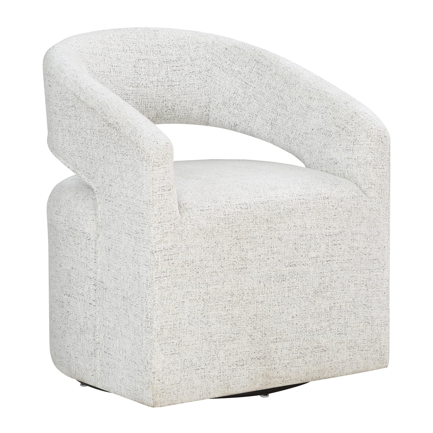 Devin Swivel Chair in White Speckle Fabric - Walmart.com