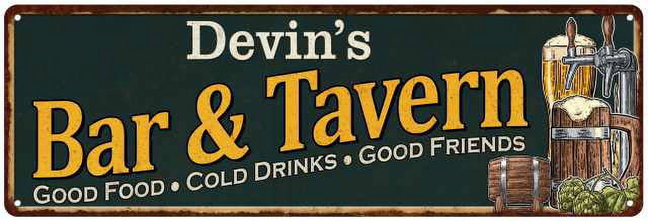 Devin's Bar and Tavern Green Sign Man Cave 8x24 108240003153 - Walmart.com