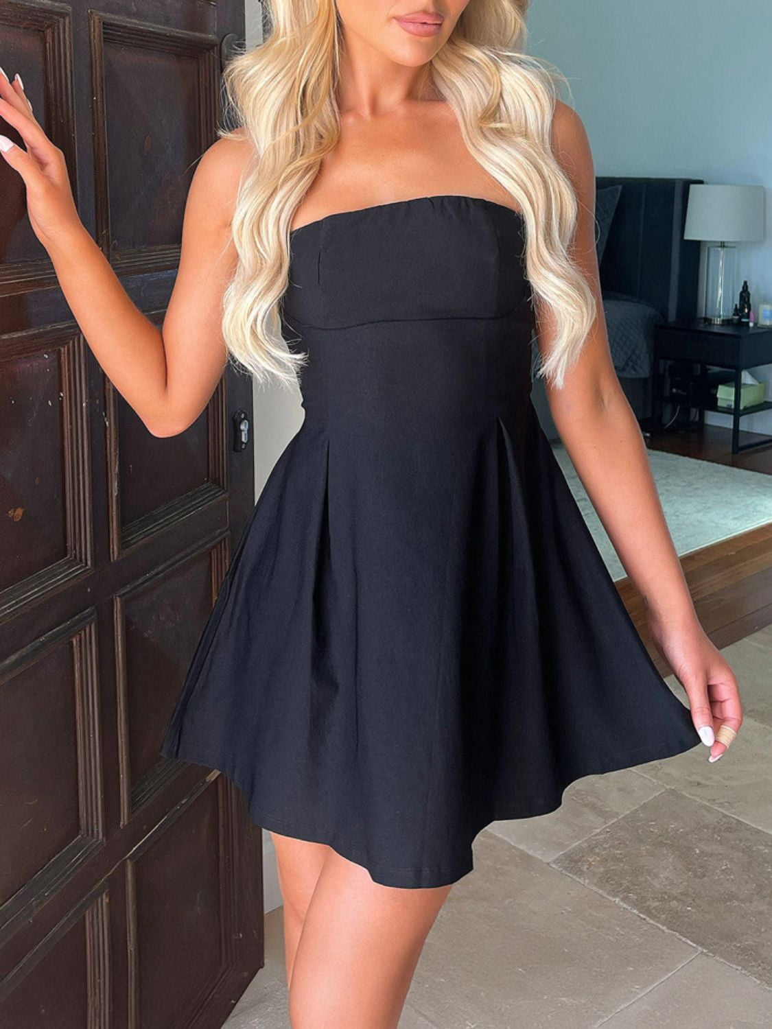 Devine Bow Back Tube Mini Dress - Walmart.com