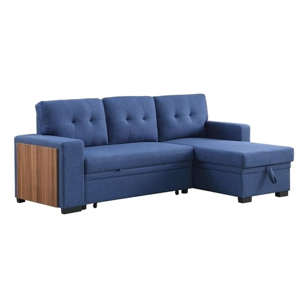 Devion Furniture 92" W Modern L-Shaped Polyester Fabric Upholstered ...