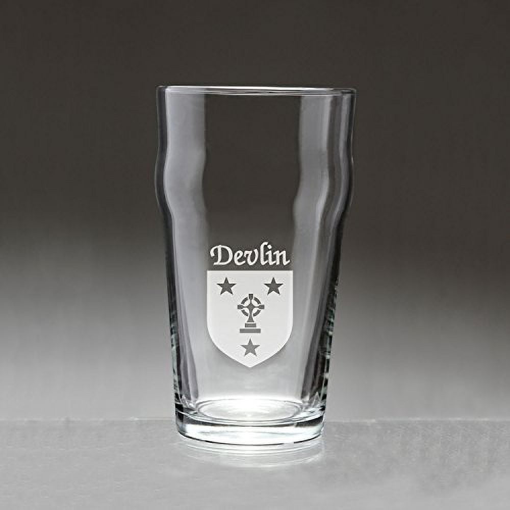 Devlin Irish Coat of Arms Pub Glasses - Set of 4 (Sand Etched ...