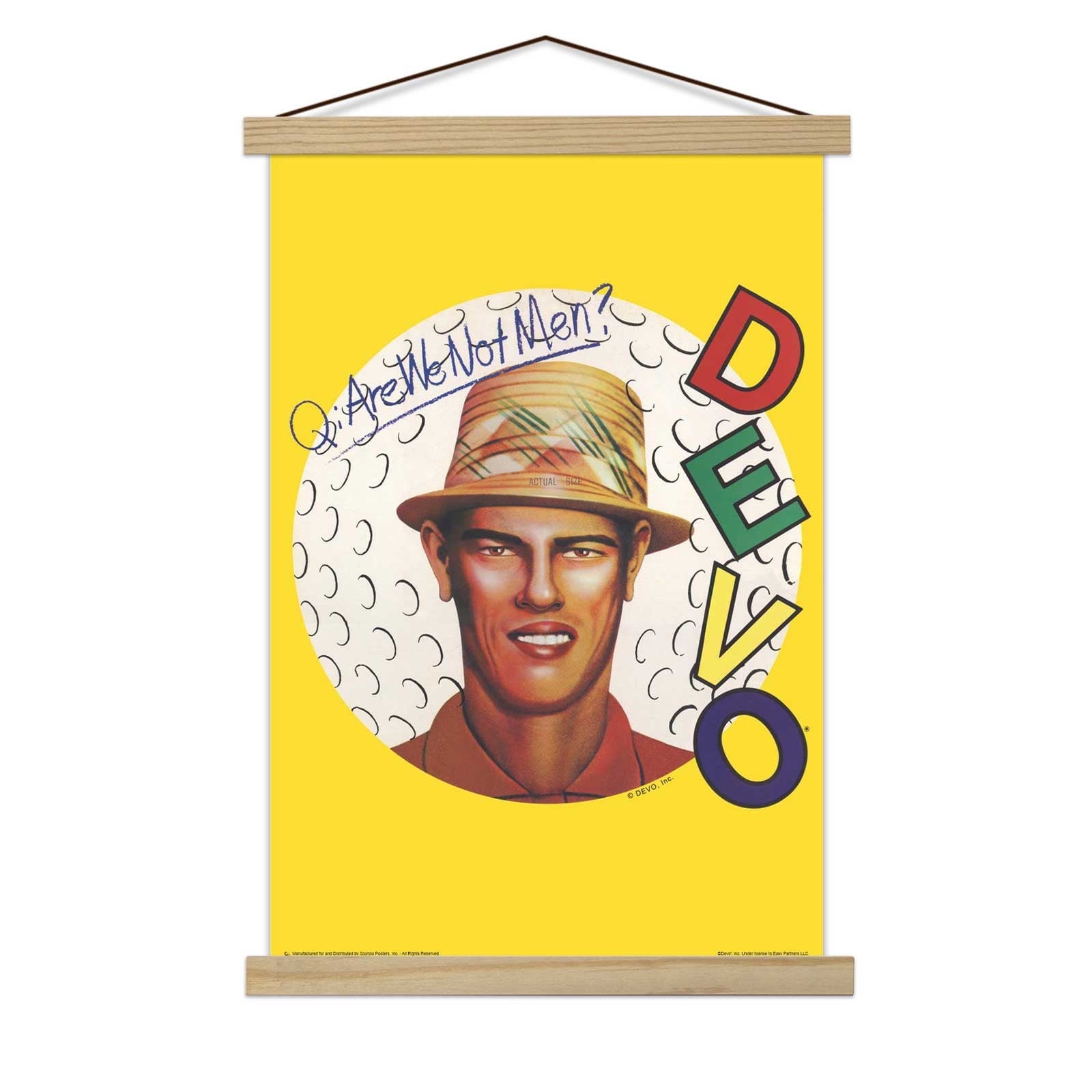 Devo - Are We Not Men? Mini Poster - 11" x 17" with Natural Wood Color ...