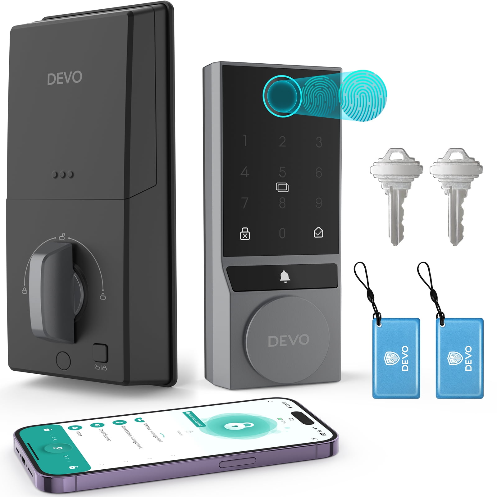 Devo G2 Smart Door Lock with Fingerprint ID, Keyless Electronic Door ...