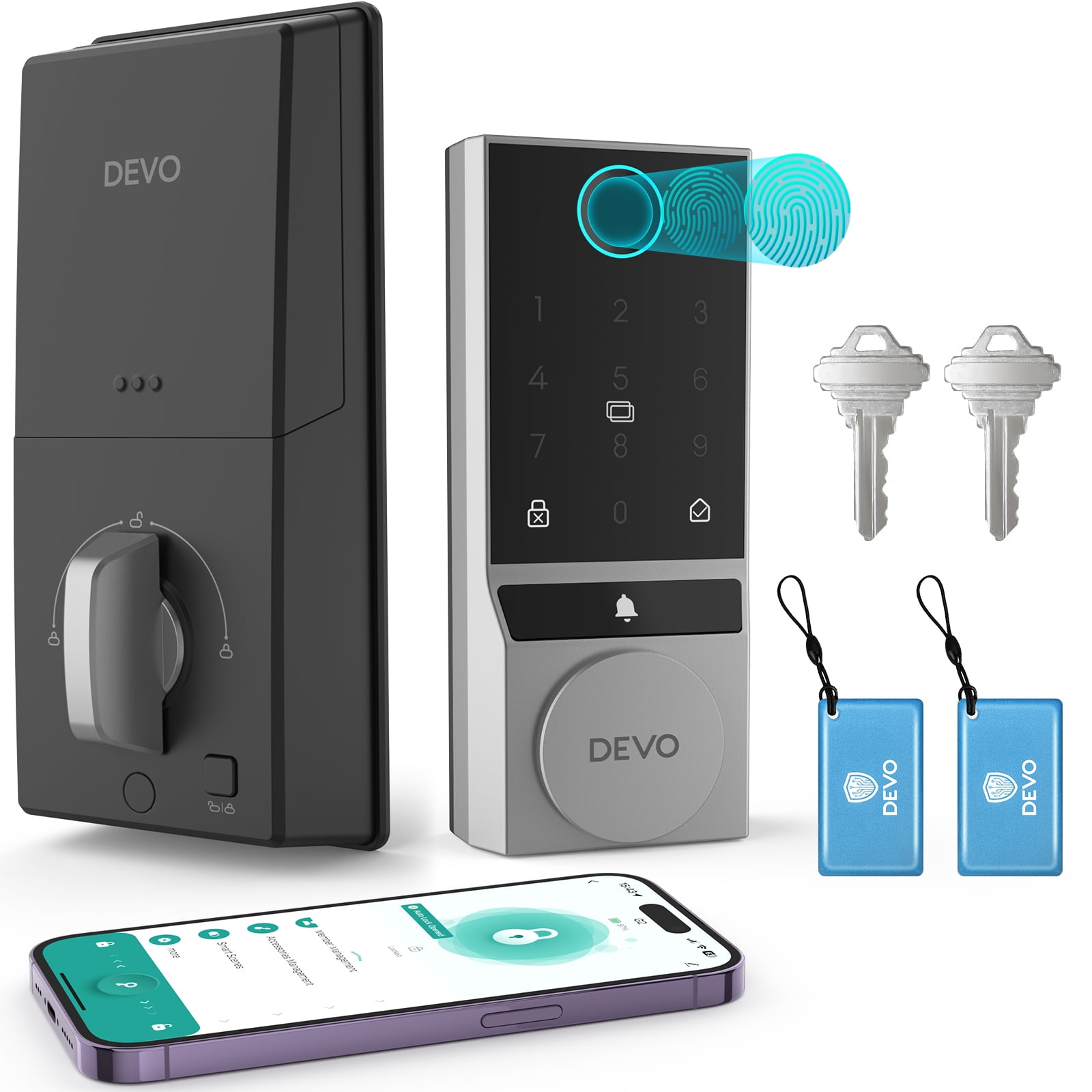 Devo G2 Smart Door Lock with Fingerprint ID, Keyless Electronic Door ...