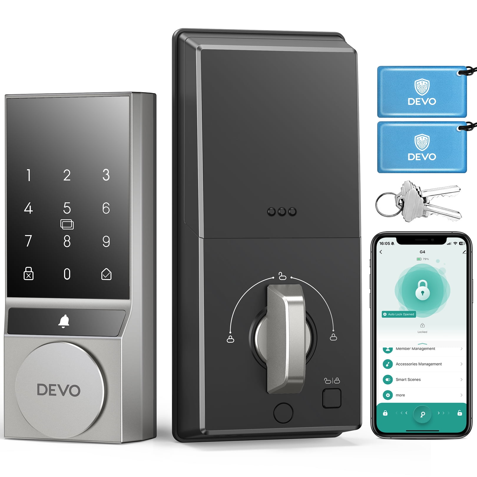 Devo G4 Security Smart Doors Lock, Keyless Entry Door Lock with ...