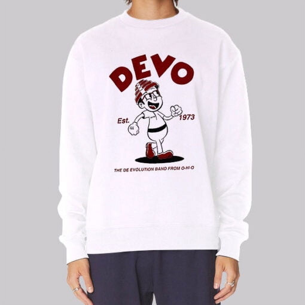 Devo Logo Cartoon 'Est. 1973' Sweatshirt - Retro and Bold Design for ...