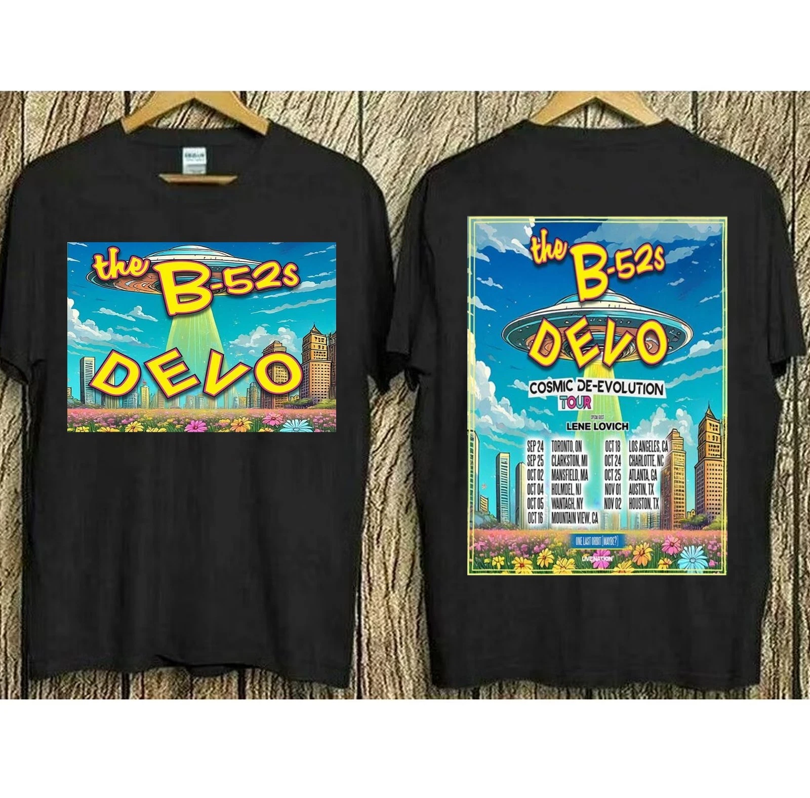 Devo & The B-52’s Cosmic De-Evolution Tour 2025 T Shirt, Devo & The B-52’s Cosmic De-Evolution ...