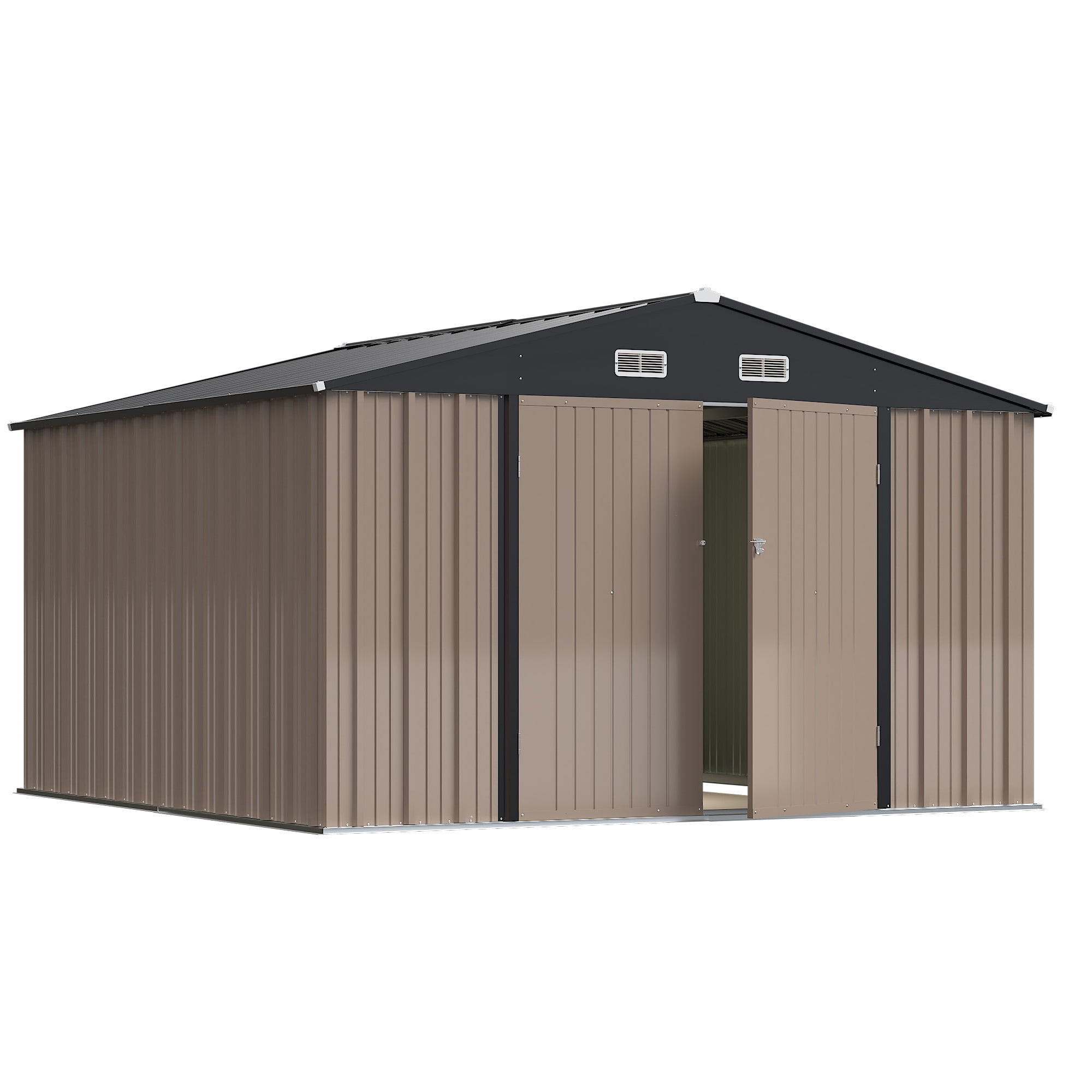 Devoko 10x10 Patio Metal Storage Shed Outdoor Storage Shed with ...
