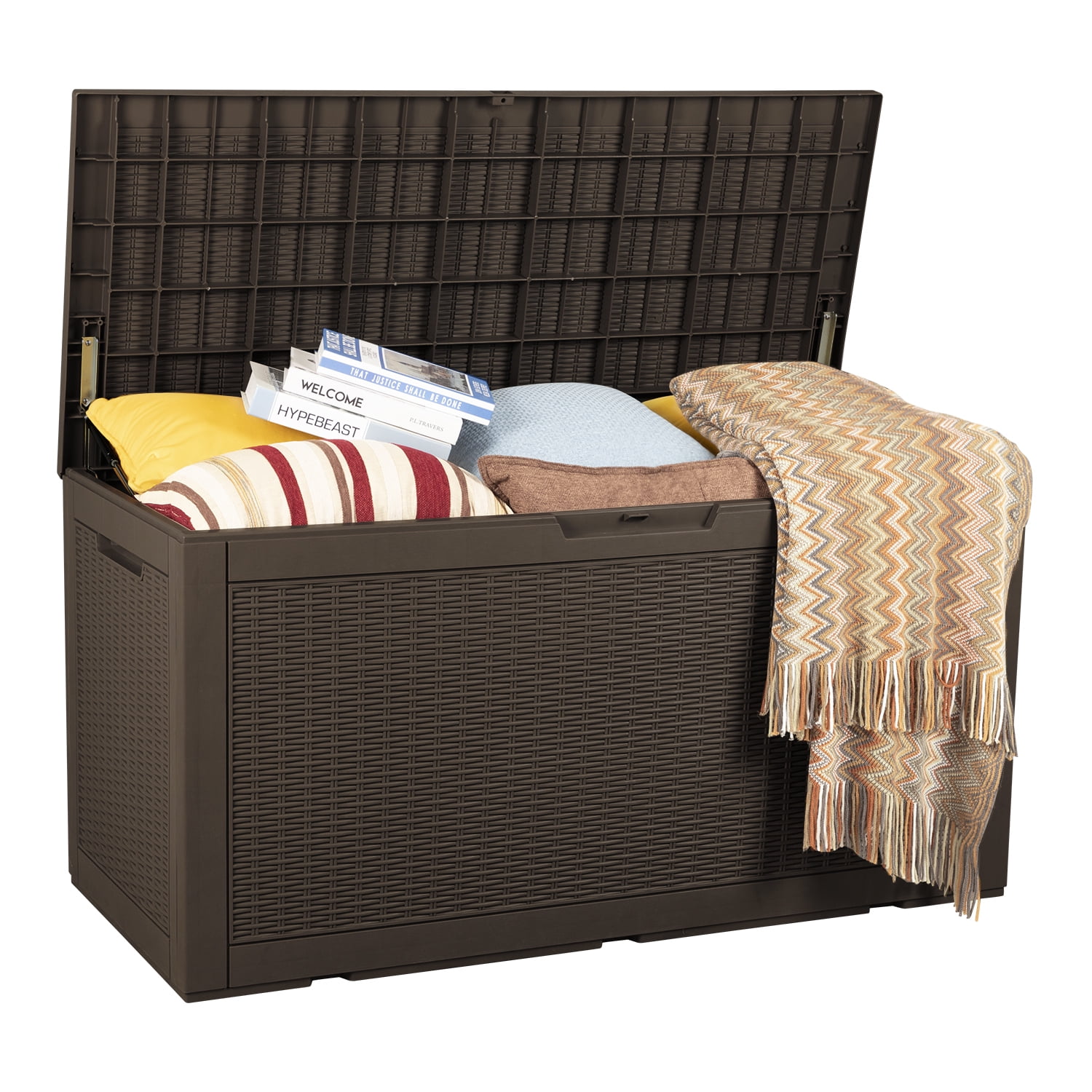 Devoko 100 Gallon Outdoor Box Deck Plastic Resin Storage Box, Dark ...