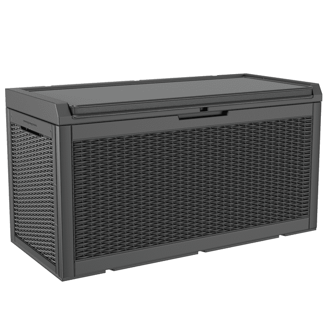Devoko 100 Gallon Resin Outdoor Storage Deck Box with Seat Cushion ...