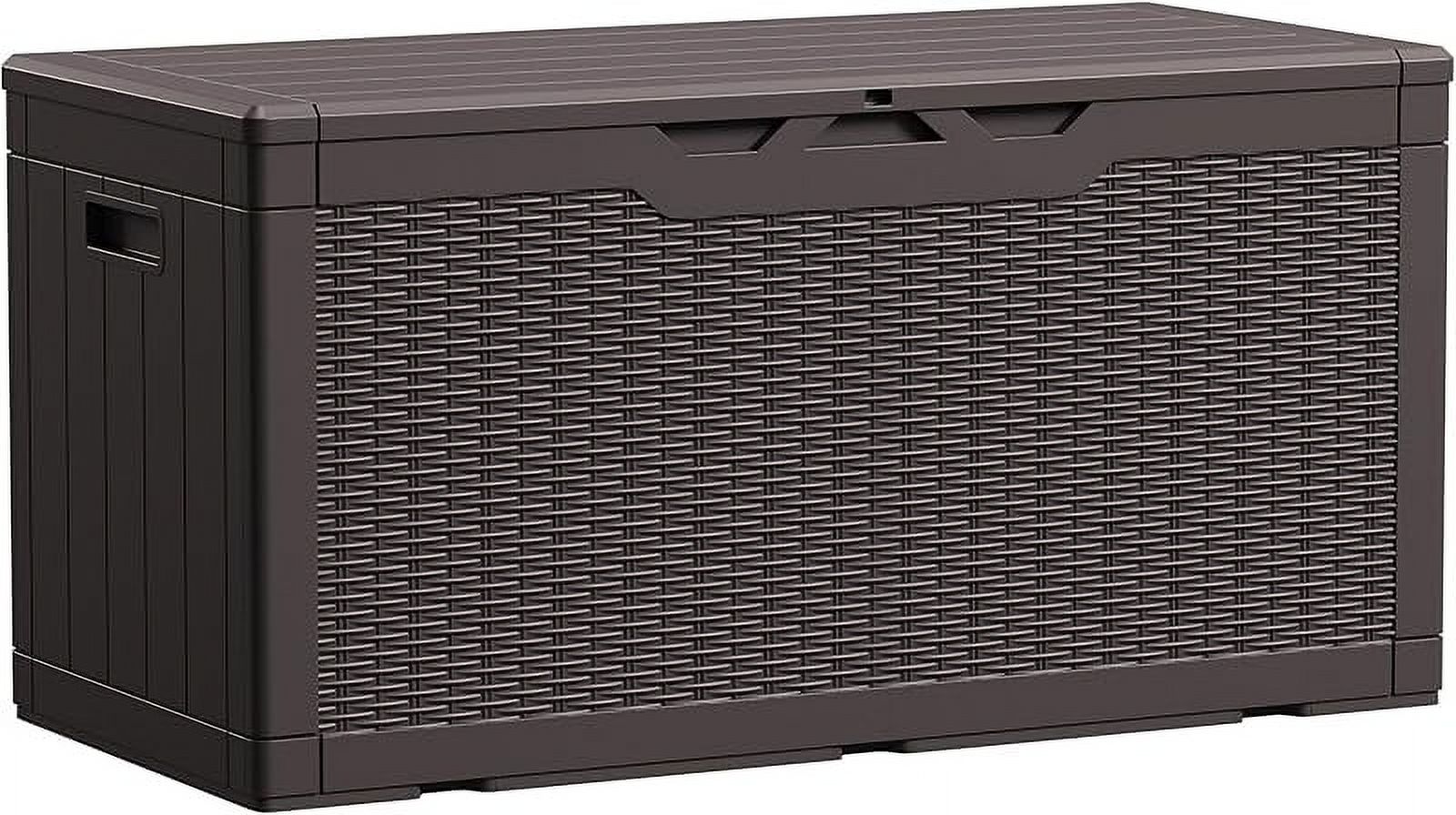 Devoko 100 Gallon Waterproof Large Resin Deck Box Indoor Outdoor ...