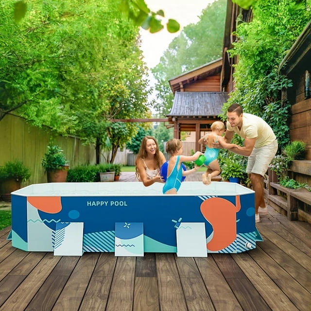 Devoko 112" Foldable Swimming Pool, Outdoor Inflatable-free Pools ...