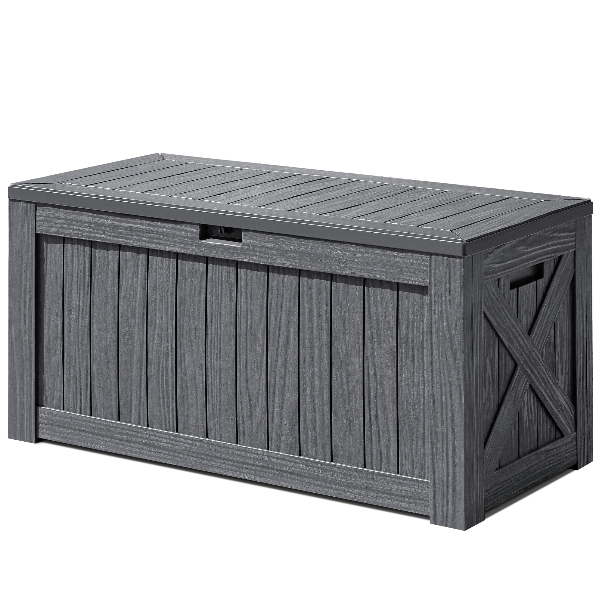 Devoko 120 Gallon Outdoor Patio Box Deck Plastic Resin Storage Box ...