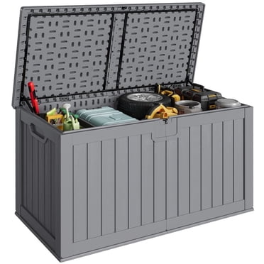 Keter 230-Gallon Large Outdoor Resin Patio Pool Storage Container ...