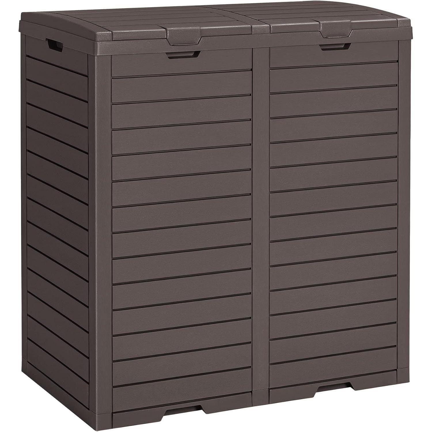 Devoko 78 Gallon Resin Trash Can Outdoor Double Waste Bin Trash with ...