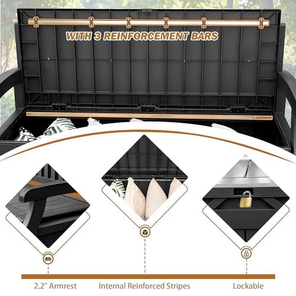 Devoko 80 Gallon Storage Box Lockable for Patio Furniture, Garden Decor ...