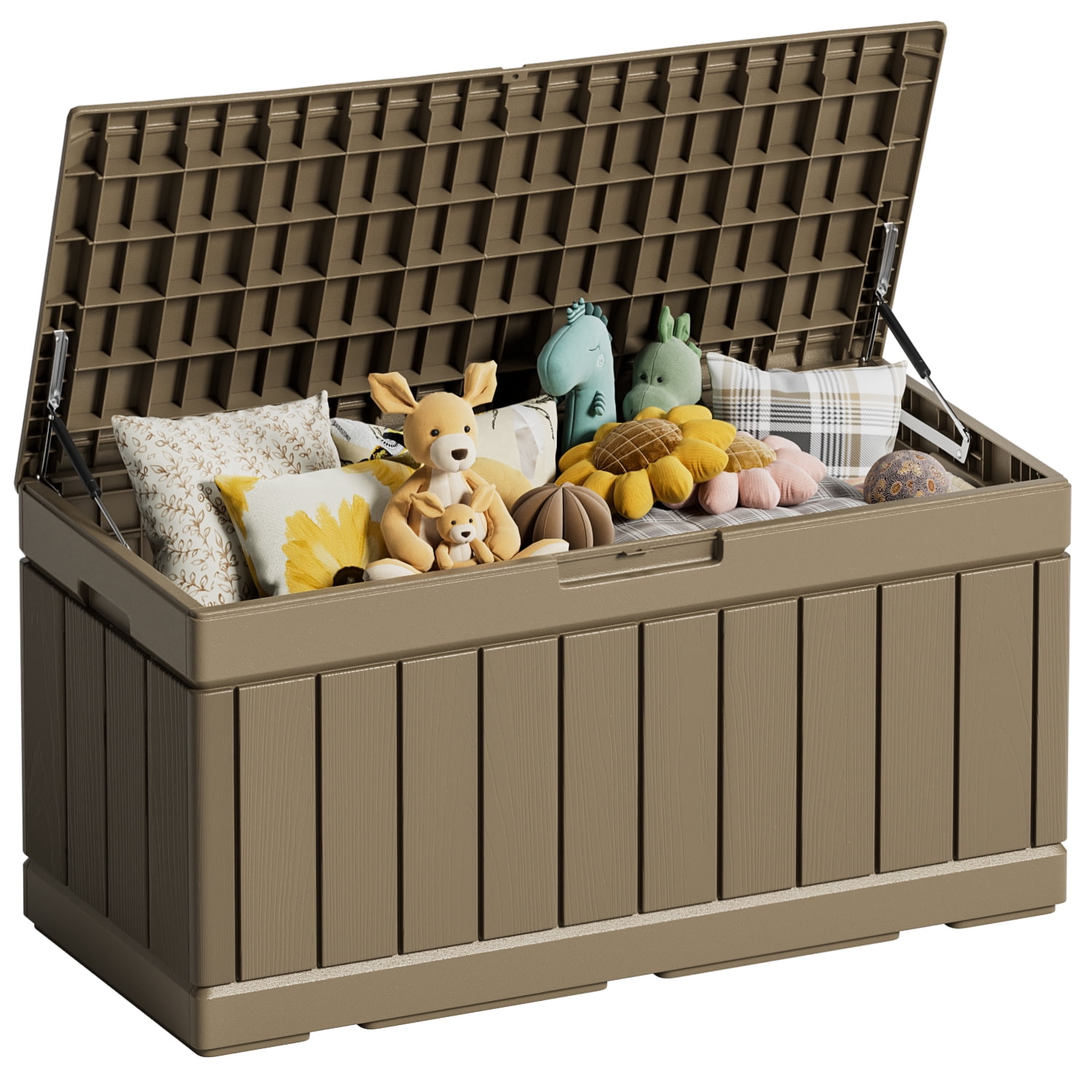 Devoko 82 Gallon Resin Deck Box, Extra Large Capacity Indoor Organizer ...