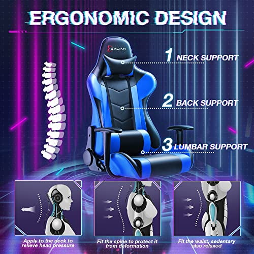 Devoko Ergonomic Gaming Chair Racing Style Adjustable Height High Back ...