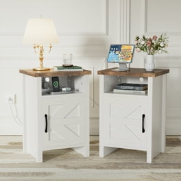 Nightstand with 3 Storage Drawers Wood Cabinet Bedside Table with Pull Out Tray and Sturdy Base End Table Sofa Side Accent Table for Bedroom Living Room White Walmart