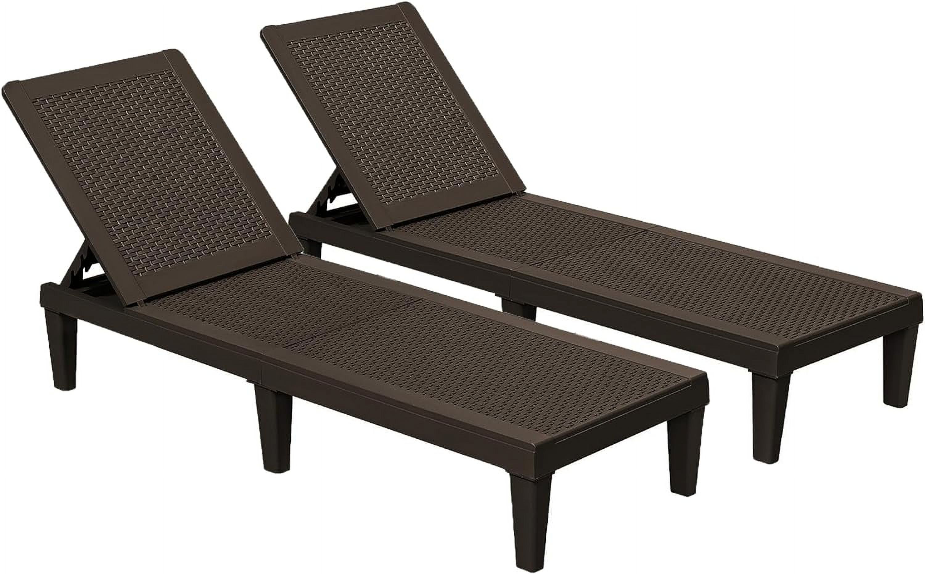 Devoko Outdoor Chaise Lounge Chair Set of 2 for Outside Pool Patio ...