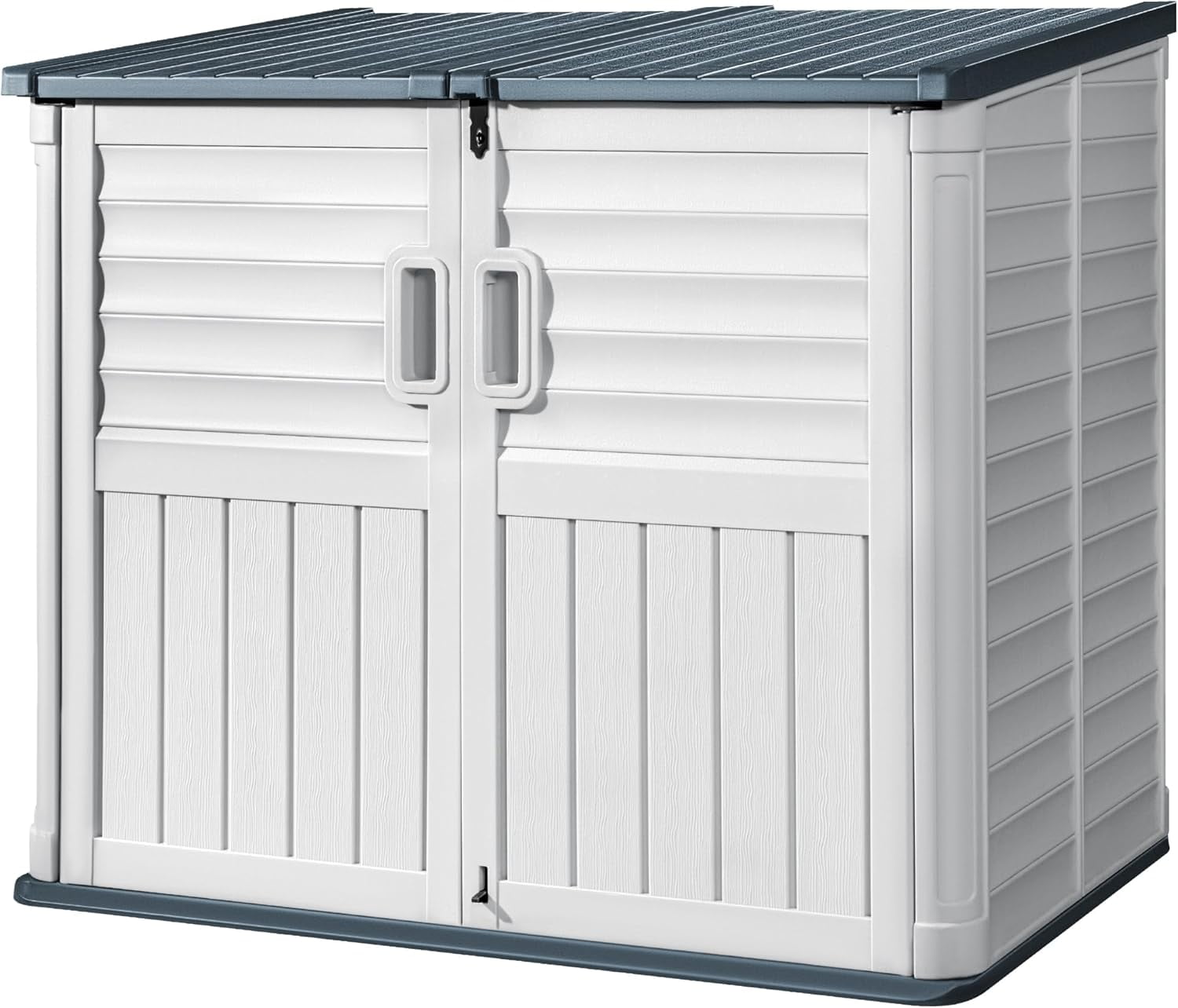 Devoko Resin Outdoor Storage Shed, 34 Cu Ft Outdoor Storage Cabinet ...