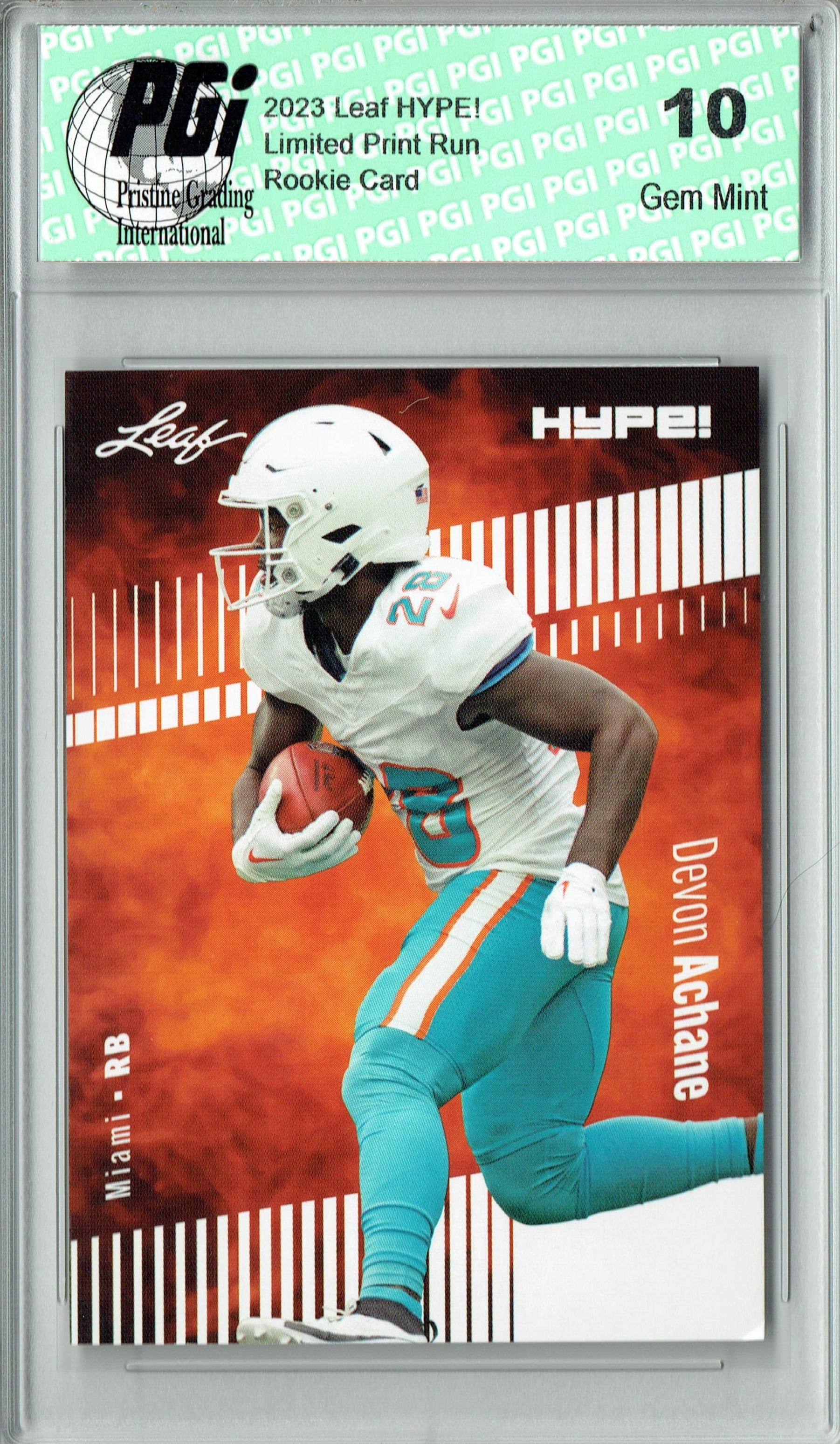 Devon Achane 2023 Leaf HYPE! #113 Only 5000 Made! Dolphins Rookie Card ...