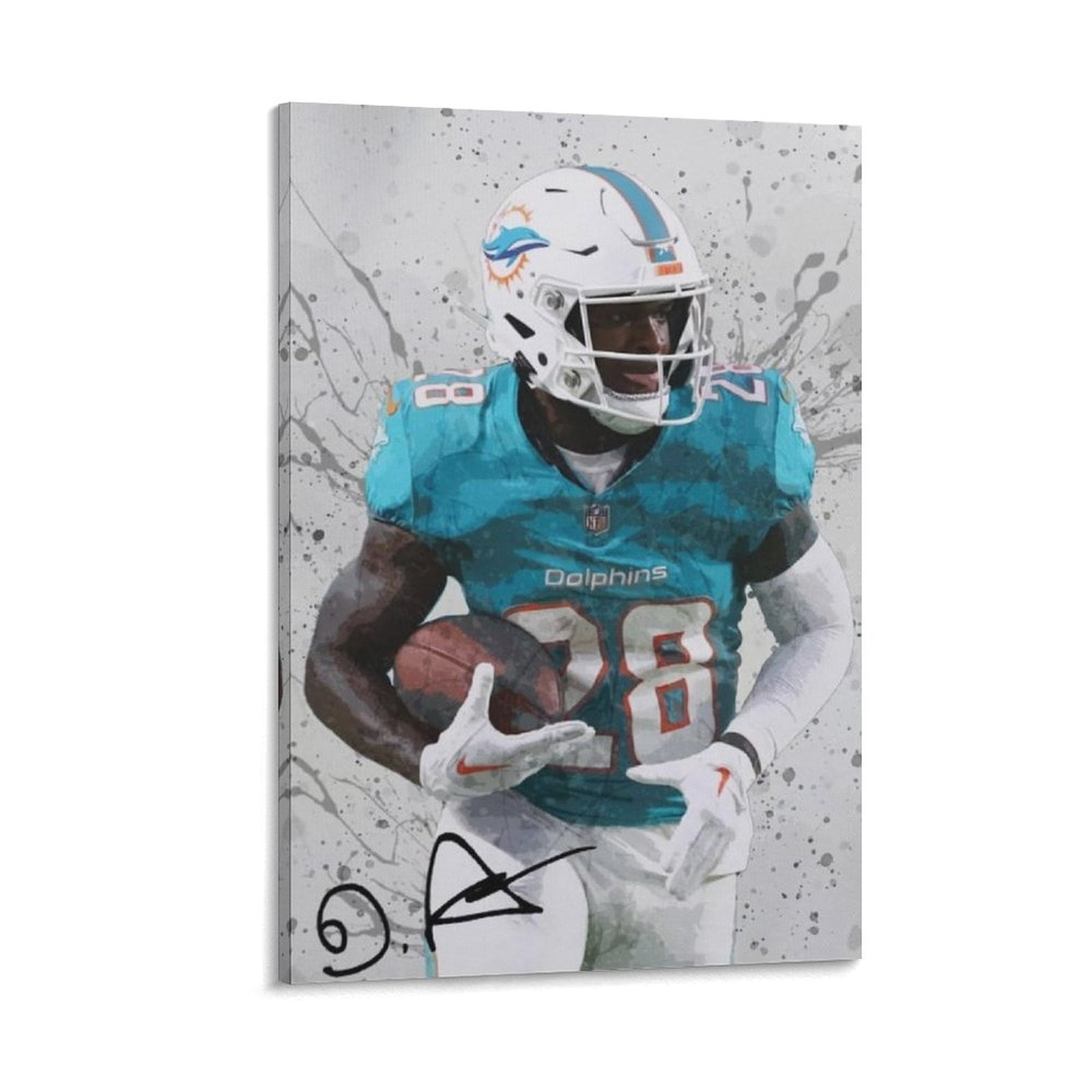 Devon Achane Canvas Poster Poster Cool Artworks Painting Wall Art ...